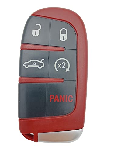 Guibuhuse New Red Color Smart Keyless Entry Remote Key Fob Cover Fits for 2016 2017 2018 2019 2020 Dodge Challenger Charger Dart Durango Journey Jeep Grand Cherokee Chrysler 300 2011-2018 Key Case