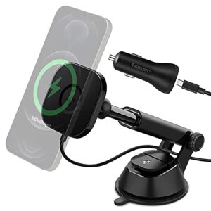 spigen onetap pro designed for magsafe wireless car charger bundle with spigen steadiboost 45w usb c car charger