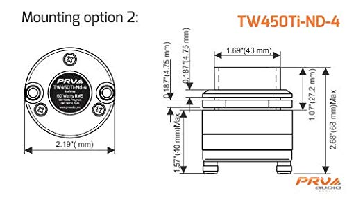 PRV AUDIO Bullet Tweeter TW450TI-ND-4 120 Watts Program Power, 4 Ohm, 60 Watts RMS, 1 in Super Tweeter for Professional Audio, High Output Home Audio, High SPL Car Audio Systems (Single)