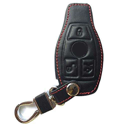 Rpkey Leather Keyless Entry Remote Control Key Fob Cover Case protector Replacement Fit For Mercedes Benz W203 W210 W211 AMG W204 C E R CL GL S SL BGA CLS CLK CLA SLK Case Classe IYZ3312 MB-KEYPROG 2