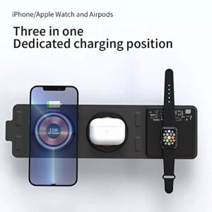 3 in 1 Charging Station Apple, Magnetic Wireless Charging Pad, belken 3 in 1 Wireless Charging Station Apple for All Wireless Supporting iPhone and Watch Charging Station, Wireless Charger 3 in 1