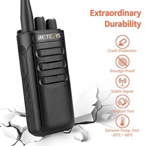 Retevis RB85 2 Way Radios Walkie Talkies Long Range, Noise Cancelling High Power Two Way Radios,16CH 2000mAh Rechargeable Walkie Talkies for Commercial Use School Security (6 Pack)