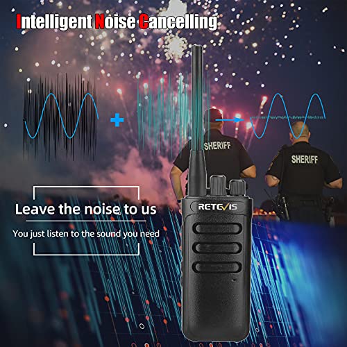 Retevis RB85 2 Way Radios Walkie Talkies Long Range, Noise Cancelling High Power Two Way Radios,16CH 2000mAh Rechargeable Walkie Talkies for Commercial Use School Security (6 Pack)