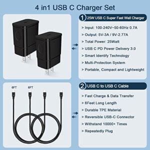 Android Charger Super Fast Charging Samsung Charger for Samsung Galaxy S23/S23 Ultra/S23+/S22 Ultra/S21 FE/S20/A14/A04S/Z Flip 4/Z Fold 4/A53 5G/A13/A03S/A23/A32,25W USB C Fast Wall Charger+6ft Cable