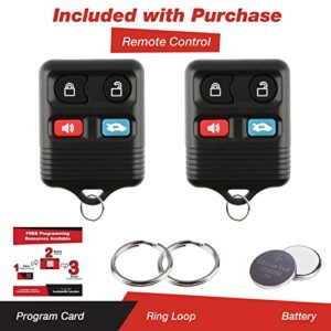 KeylessOption Keyless Entry Remote Car Key Fob for Ford Lincoln Mercury CWTWB1U345 (Pack of 2)