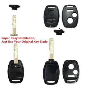 2PCS Horande Replacement Key Fob Cover Case fits for Honda Accord CR-V Ridgeline Civic Pilot Keyless Entry Remote Control Key Fob Shell Blank