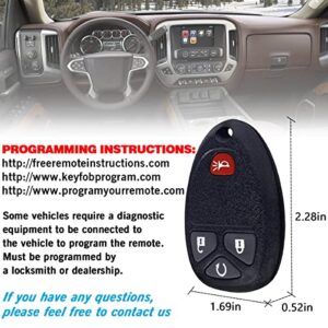 Car Key Fob Keyless Entry Remote Compatible with Chevy Silverado Avalanche Captiva Equinox Express Suburban Tahoe Traverse, GMC Sierra Acadia Savana Yukon, Remote Start Replacement OUC60221, OUC60270