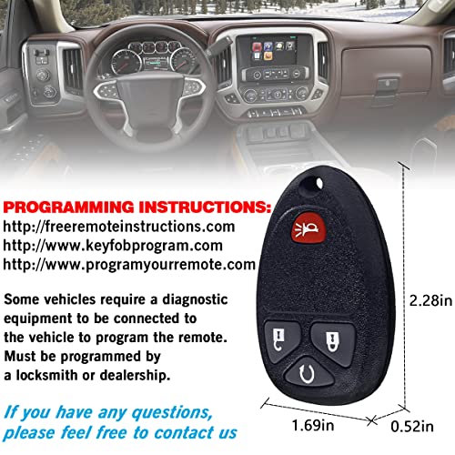 Car Key Fob Keyless Entry Remote Compatible with Chevy Silverado Avalanche Captiva Equinox Express Suburban Tahoe Traverse, GMC Sierra Acadia Savana Yukon, Remote Start Replacement OUC60221, OUC60270