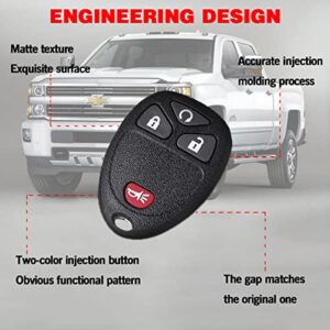 Car Key Fob Keyless Entry Remote Compatible with Chevy Silverado Avalanche Captiva Equinox Express Suburban Tahoe Traverse, GMC Sierra Acadia Savana Yukon, Remote Start Replacement OUC60221, OUC60270