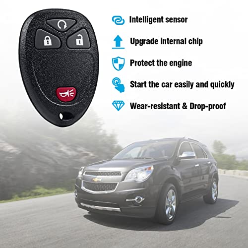 Car Key Fob Keyless Entry Remote Compatible with Chevy Silverado Avalanche Captiva Equinox Express Suburban Tahoe Traverse, GMC Sierra Acadia Savana Yukon, Remote Start Replacement OUC60221, OUC60270