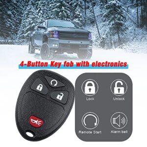 Car Key Fob Keyless Entry Remote Compatible with Chevy Silverado Avalanche Captiva Equinox Express Suburban Tahoe Traverse, GMC Sierra Acadia Savana Yukon, Remote Start Replacement OUC60221, OUC60270