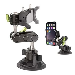 soputry universal ball head arm for phone, 2023 new 360° rotating car phone holder mount, ballhead magic arm suction cup phone holder for car dashboard windshield (black)