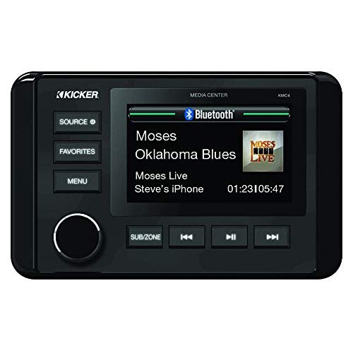 Kicker 46KMC4 Weather-Resistant Gauge-Style Media Center with Bluetooth