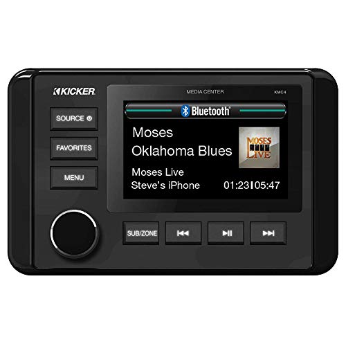 Kicker 46KMC4 Weather-Resistant Gauge-Style Media Center with Bluetooth