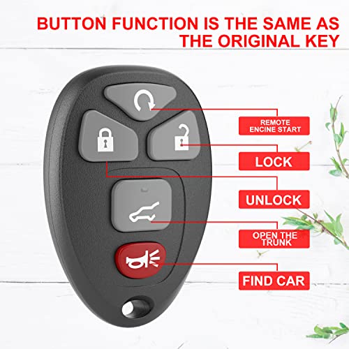 Key Fob Compatible for 2007-2017 Buick Enclave GMC Acadia Cadillac Escalade Saturn Outlook Chevrolet Suburban Tahoe GMC Yukon P/N: 15913415 OUC60270 OUC60221 Self-Programming - Pack of 2