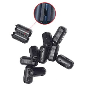 Pack of 10pcs 13MM Diameter Snap on Ferrite Ring Core Bead Choke Ring Cord RFI EMI Noise Suppressor Cable Clip