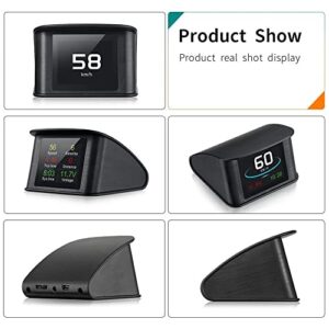 Lttrbx. T600 Universal Car HUD Head Up Display Digital GPS Speedometer with Speedup Test Brake Test Overspeed Alarm TFT LCD Display for All Vehicle