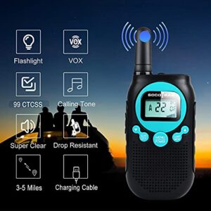 Rechargeable Walkie Talkies for Adults 5 Mile Long Range Boys Walkie-talkies 2 Pack 22CH 0.5W License Free FRS Two Way Radio with Flashlight Easy to Use for Family Camping Trip