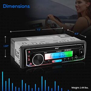 Pyle Marine Stereo Receiver Power Amplifier - AM/FM/MP3/USB/AUX/SD Card Reader Marine Stereo Receiver, Single DIN, 30 Preset Memory Stations, LCD Display with Remote Control