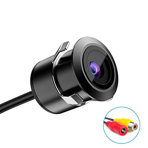 Backup Camera, 18.5mm Rear View Camera 170° View Angle, 12V CCD Reverse Camera with Parking Guidelines Mirror Image Night Vision Waterproof Parking Camera for 12V Car Mini-Truck RV SUV Minivan Camper