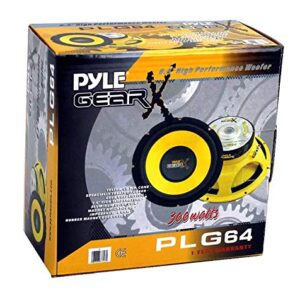 Pyle PLG64 6.5" 1200W Car Audio Mid Bass/Midrange Subwoofer Speaker Set, 2 Pair with Yellow CD P.P. Cone, 4 Ohm Impedance, and Edge Suspension