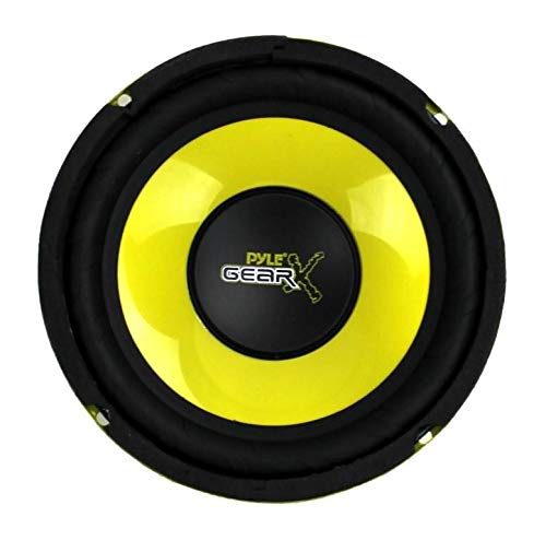 Pyle PLG64 6.5" 1200W Car Audio Mid Bass/Midrange Subwoofer Speaker Set, 2 Pair with Yellow CD P.P. Cone, 4 Ohm Impedance, and Edge Suspension