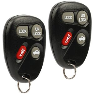 car key fob keyless entry remote fits buick lesabre park avenue/chevy impala malibu monte carlo/oldsmobile 88 98 alrero aurora/pontiac bonneville grand am (kobut1bt, 25678792), set of 2