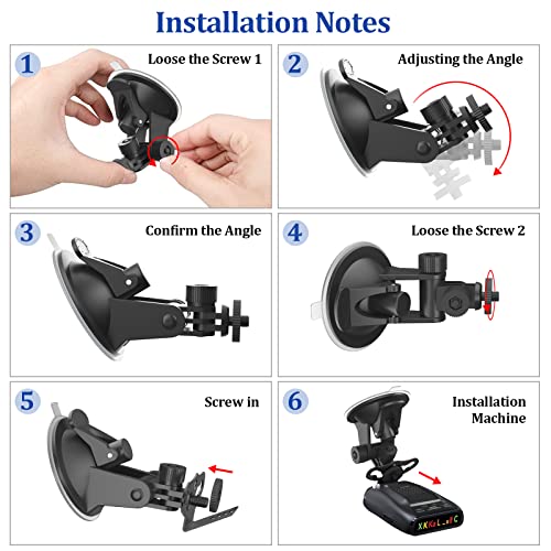 Plozoe Radar Detector Mount,Windshield and Dashboard Radar Holder,Suction Cup Radar Detector Mount,Compatible with UNIDEN Radar Detector Mount etc. (0.98)