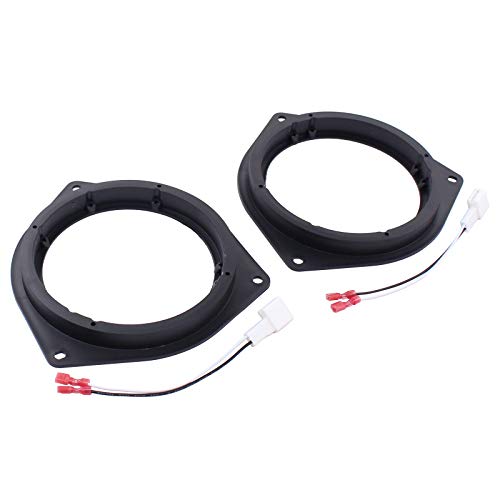 XtremeAmazing Car Stereo Door Speaker Adapter Mounting Plates 6.5 Inch Stand Ring Kit with Wiring Connector Harness Cable Plug Set of 2