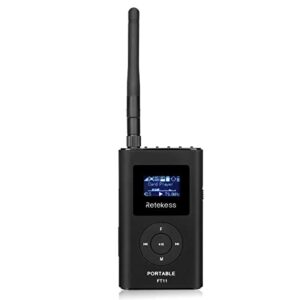 retekess ft11 fm transmitter,portable fm broadcast transmitter for church with microphone, rechargeable fm radio stereo station for drive-in movie,parking lot,support tf card aux input