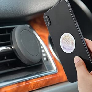 24 Pieces Mount Metal Plate for Phone Car Magnetic Mount Disc Universal Metal Plate Adhesive Sticker Replacement Magnet Patch for Magnetic Car Mounts Cell Phone Tablet Holder (Flower Squama Style)