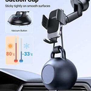 UGREEN Car Phone Holder Mount for Dashboard Windshield Air Vent 3 in 1 Universal Cell Phone Holder for Car Accessories Cradle Compatible with iPhone 14 13 12 11 Pro Max Smartphone, Strong Suction Cup