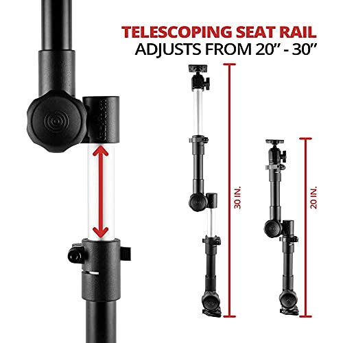 Heavy Duty Tablet Truck Mount | Telescoping 20"-30" Seat Rail Mount | Works with Most Trucks and Vehicles with Accessible Floor Bolt