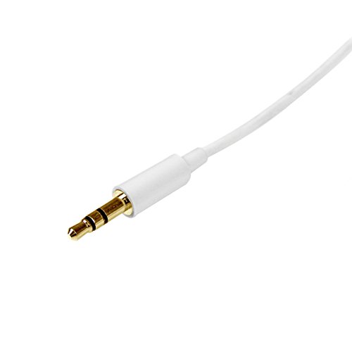 StarTech.com 1m White Slim 3.5mm Stereo Audio Cable - 3.5mm Audio Aux Stereo - Male to Male Headphone Cable - 2x 3.5mm Mini Jack (M) White (MU1MMMSWH)