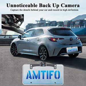 AMTIFO Backup Camera HD 1080P 4.3 Inch Monitor License Plate Rear View Mirror Cam System for Car Truck Minivan SUV Easy Installation Waterproof Clear Night Vision DIY Guide Lines A1