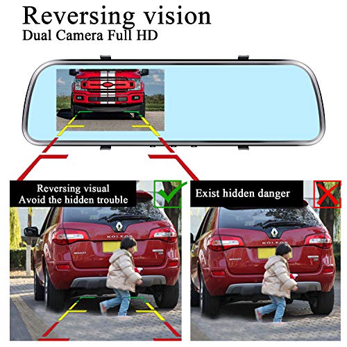 AMTIFO Backup Camera HD 1080P 4.3 Inch Monitor License Plate Rear View Mirror Cam System for Car Truck Minivan SUV Easy Installation Waterproof Clear Night Vision DIY Guide Lines A1