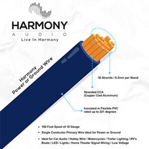 Harmony Audio Primary Single Conductor 16 Gauge Power or Ground Wire - 2 Rolls - 200 Feet - Gray & Brown for Car Audio/Trailer/Model Train/Remote