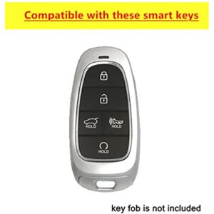 QIXIUBIA for Hyundai Key Fob Cover, TPU Key Fob Shell Protector Shell Keyless Remote Control Smart Key Holder Fit for Hyundai Sonata Santa fe Tucson (White)