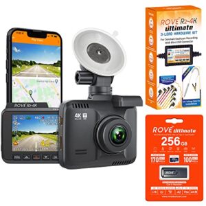 rove r2-4k dash cam | hardwire kit | 256gb micro sd card