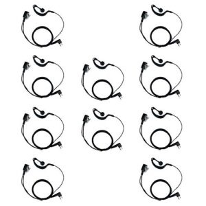 klykon 2 pin g shape earpiece headset with ptt mic for motorola cls1110 cp200 cls1410 cp185 cp200d rdm2070d walkie talkie 2 way radio(10 packs)