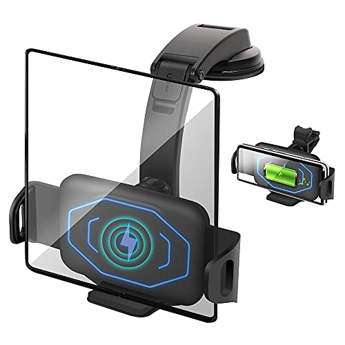 Natune Wireless Car Charger Mount,15W Qi Fast Charging Car Mount with Air Vent and Dashboard Cell Phone Holder, Compatible with Galaxy Z Fold 4/3/2 Samsung S22/Note20, iPhone 14/13/12/11/X/8,Pixel 7