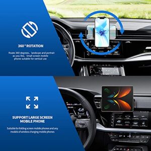 Natune Wireless Car Charger Mount,15W Qi Fast Charging Car Mount with Air Vent and Dashboard Cell Phone Holder, Compatible with Galaxy Z Fold 4/3/2 Samsung S22/Note20, iPhone 14/13/12/11/X/8,Pixel 7