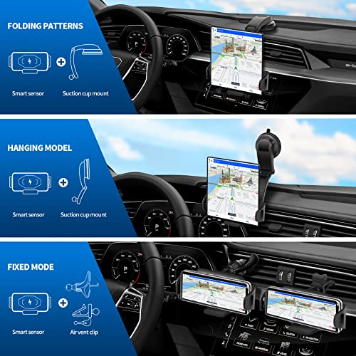 Natune Wireless Car Charger Mount,15W Qi Fast Charging Car Mount with Air Vent and Dashboard Cell Phone Holder, Compatible with Galaxy Z Fold 4/3/2 Samsung S22/Note20, iPhone 14/13/12/11/X/8,Pixel 7