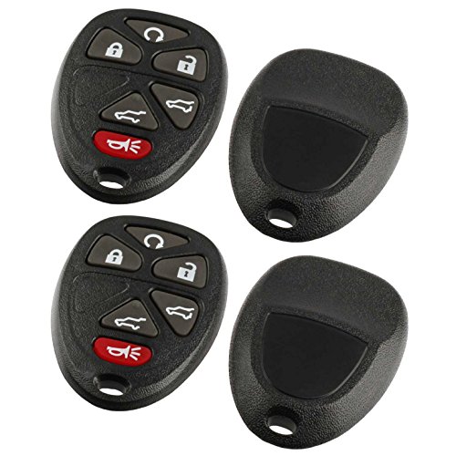 Case Shell Key Fob Keyless Entry Remote fits Chevy Tahoe Suburban/Cadillac Escalade/GMC Yukon 2007 2008 2009 2010 2011 2012 2013 2014 (15913427), Set of 2