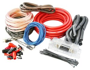 soundbox t4aw-r, 4 gauge amplifier install kit complete amp wiring cables, 3500w