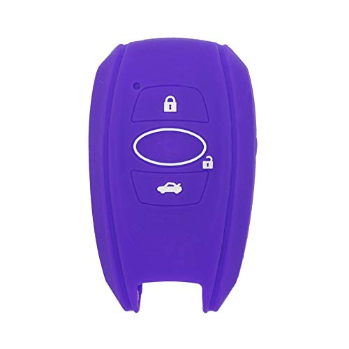 SEGADEN Silicone Cover Protector Case Holder Skin Jacket Compatible with SUBARU 3 Button Smart Remote Key Fob CV4254 Deep Purple