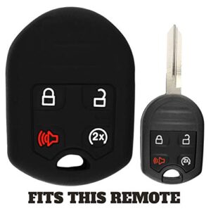 For 11-16 Ford Explorer F150 F250 F350 F450 Lincoln Mark LT Navigator Rubber Keyless Entry Remote Key Fob Skin Cover Protector - 2 PACK