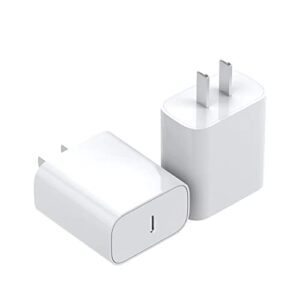 2 pack 20w usb c charging block pd fast charge usbc cube type-c head for iphone 14 13 12 or samsung galaxy s22 s21 s20