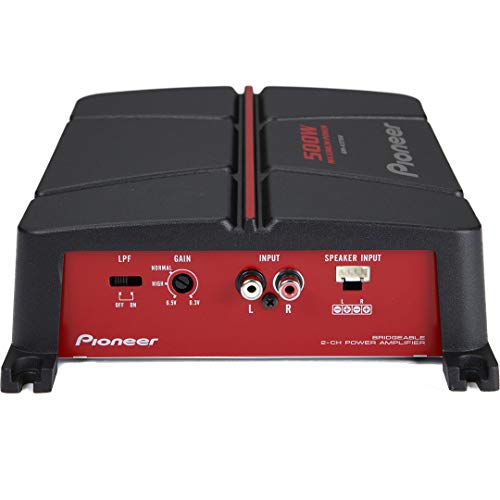 Pioneer GM-A3702 2-Channel Bridgeable Amplifier ,Black/red