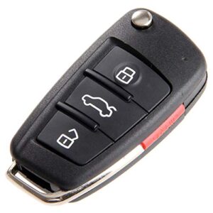 keyless entry remote key fob a3 a4 a6 a8 tt q7 s6, 4 button entry remote control replacement for myt8z0837231, 4d0837231e, 4d0837231p (no chips)